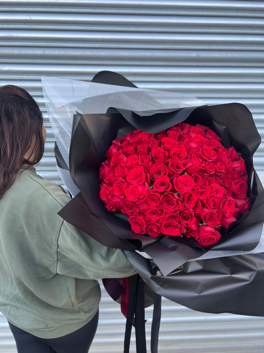 Super Deluxe Red Rose Bouquet | Flower Design of Lichfield